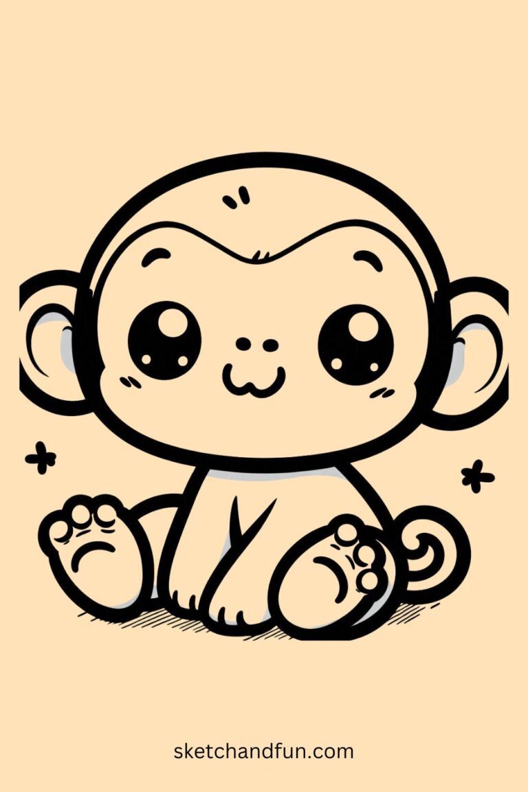 36+ Easy Cute Chimpanzee Drawing Ideas - Sketch and Fun