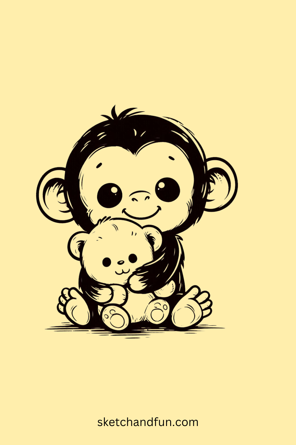 36+ Easy Cute Chimpanzee Drawing Ideas - Sketch and Fun