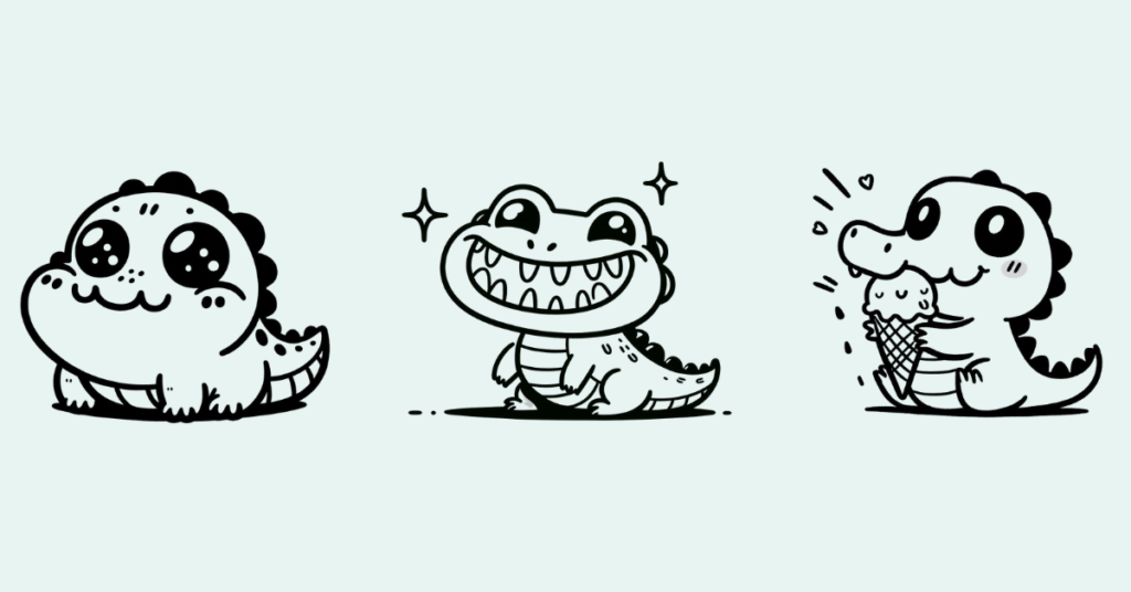 40+ Easy Cute Alligator Drawing Ideas - Sketch and Fun