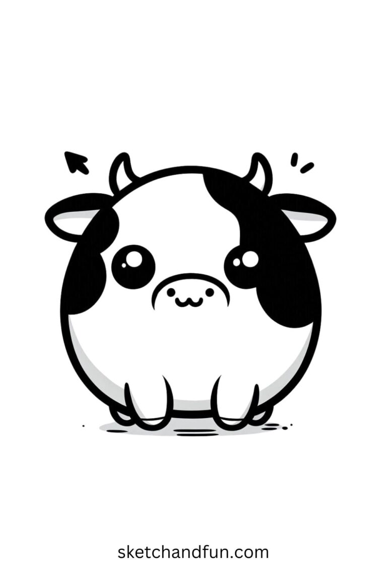 45+ Easy Cute Cow Drawing Ideas - Sketch and Fun