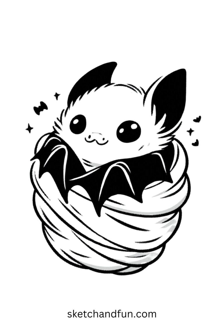 39+ Easy Cute Bat Drawing Ideas - Sketch and Fun