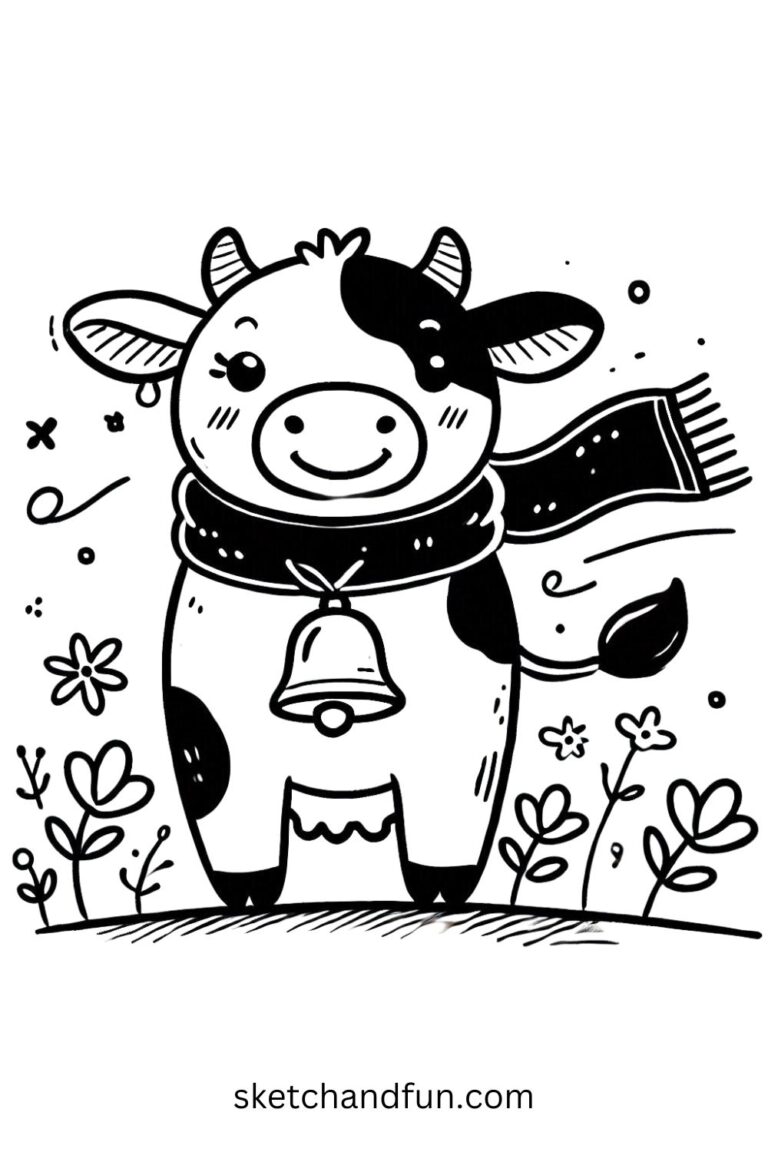 45+ Easy Cute Cow Drawing Ideas - Sketch and Fun