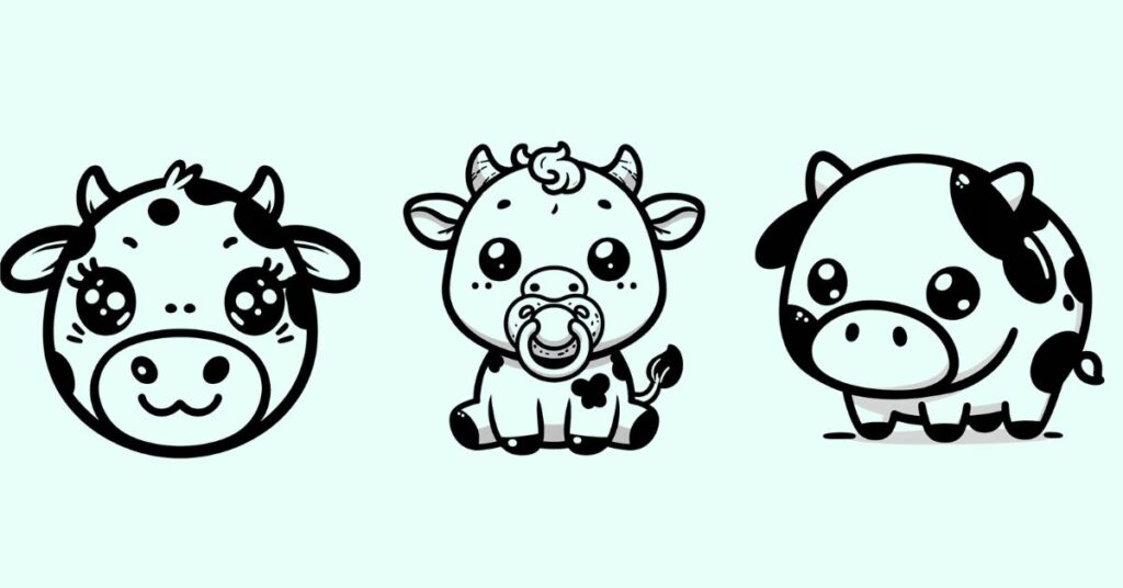 45+ Easy Cute Cow Drawing Ideas - Sketch and Fun