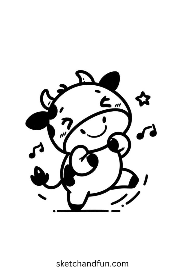 45+ Easy Cute Cow Drawing Ideas - Sketch and Fun