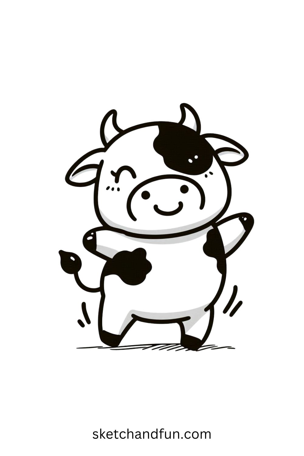 45+ Easy Cute Cow Drawing Ideas - Sketch and Fun