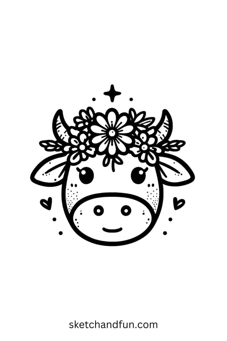 45+ Easy Cute Cow Drawing Ideas - Sketch and Fun