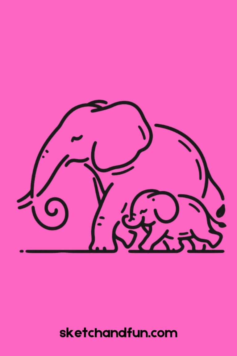 35+ Easy Cute Elephant Drawing Ideas - Sketch and Fun
