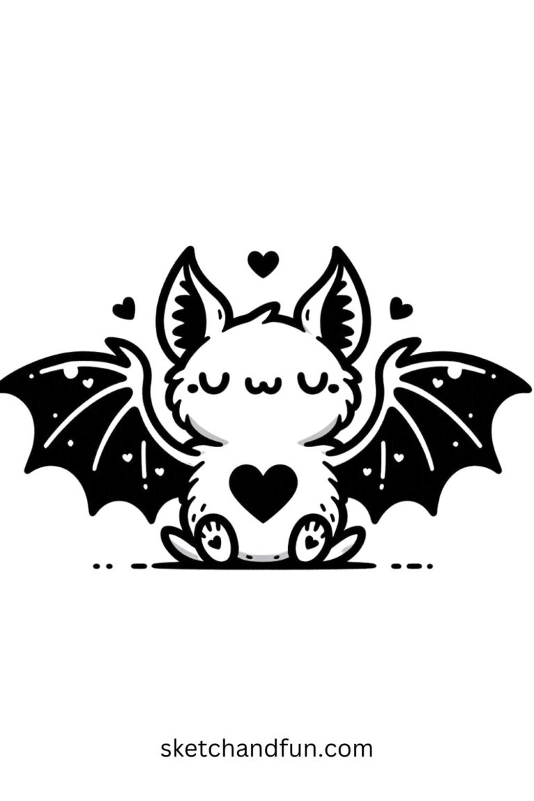 39+ Easy Cute Bat Drawing Ideas - Sketch and Fun