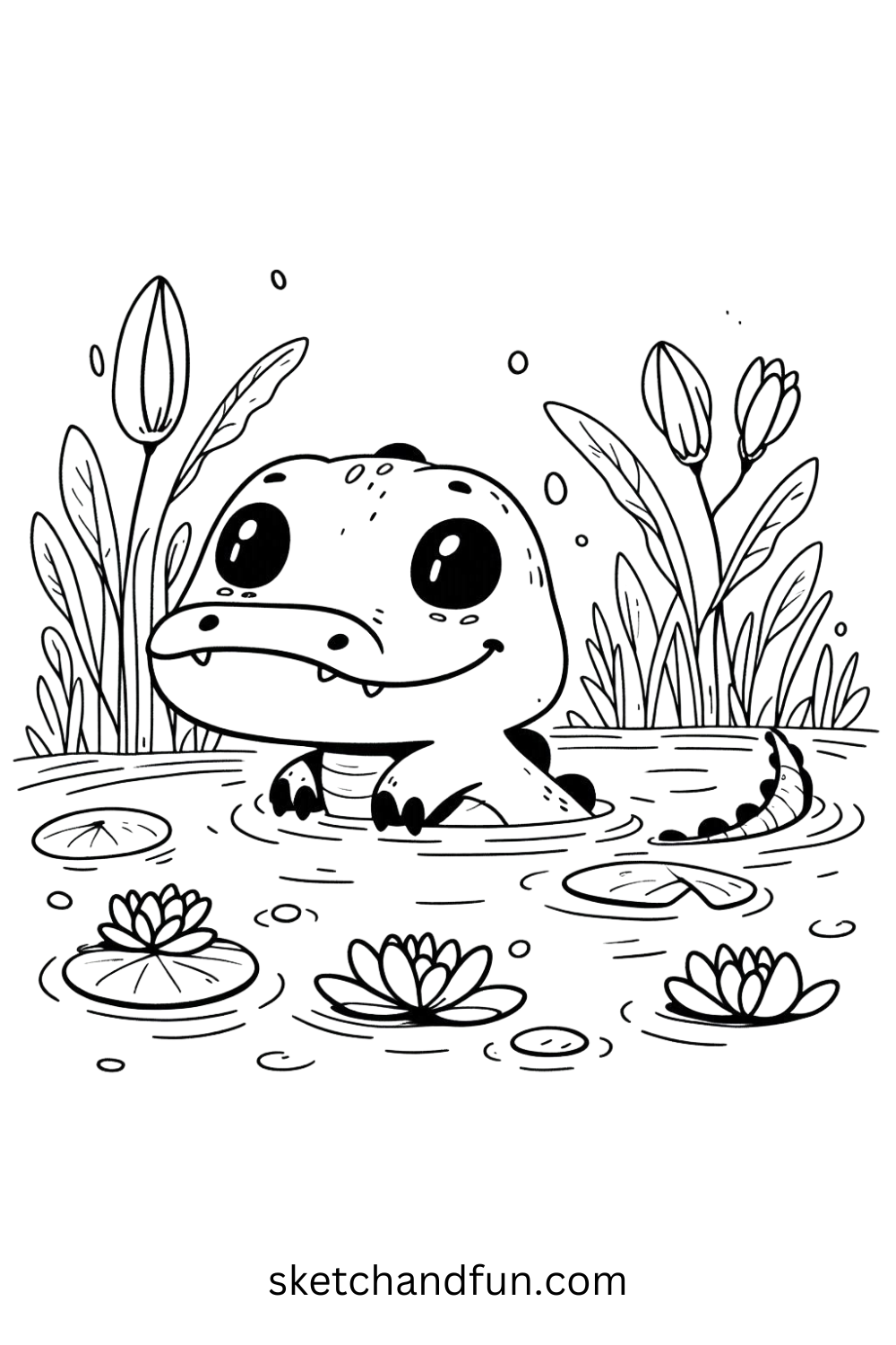 40+ Easy Cute Alligator Drawing Ideas - Sketch and Fun