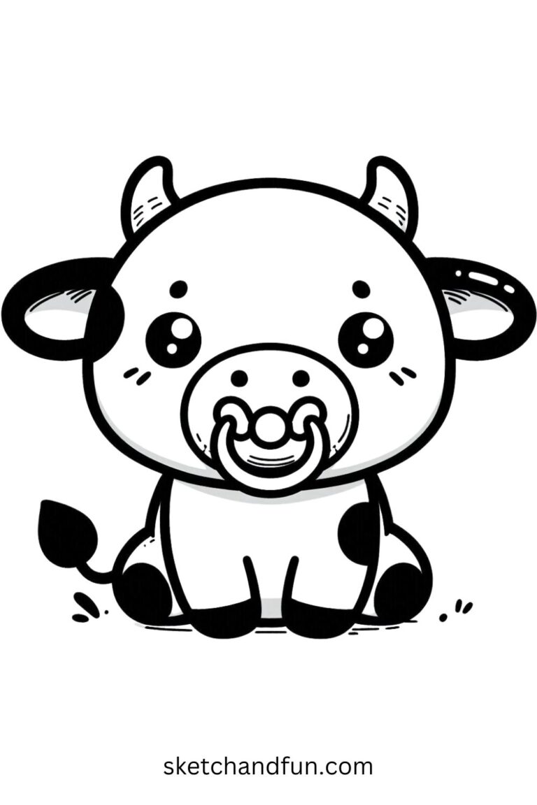 45+ Easy Cute Cow Drawing Ideas - Sketch and Fun