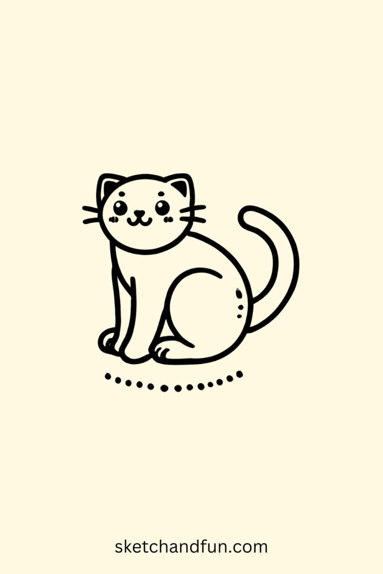54+ Easy Cute Cat Drawing Ideas - Sketch and Fun