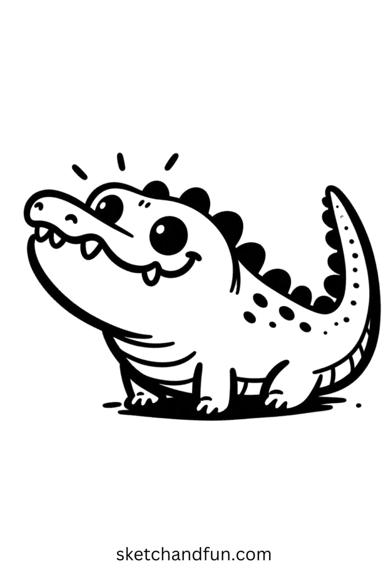 40+ Easy Cute Alligator Drawing Ideas - Sketch and Fun