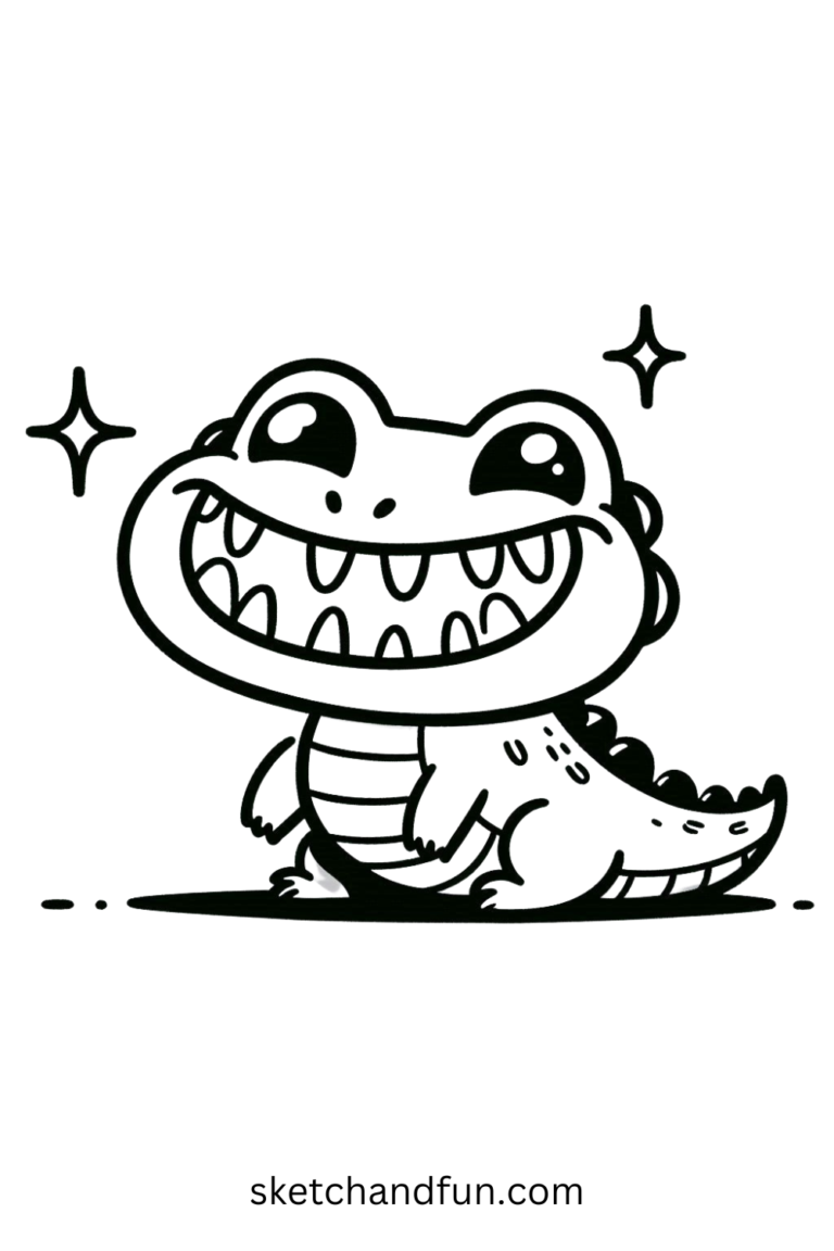 40+ Easy Cute Alligator Drawing Ideas - Sketch and Fun
