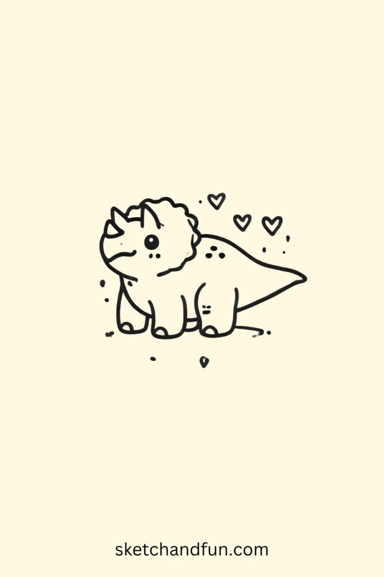40+ Easy Cute Dinosaur Drawing Ideas - Sketch and Fun
