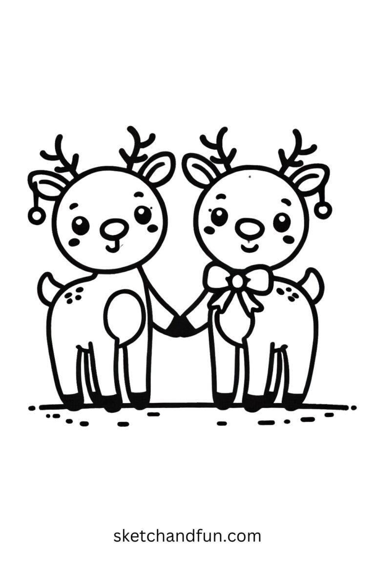 40+ Easy Cute Reindeer Drawing Ideas - Sketch and Fun