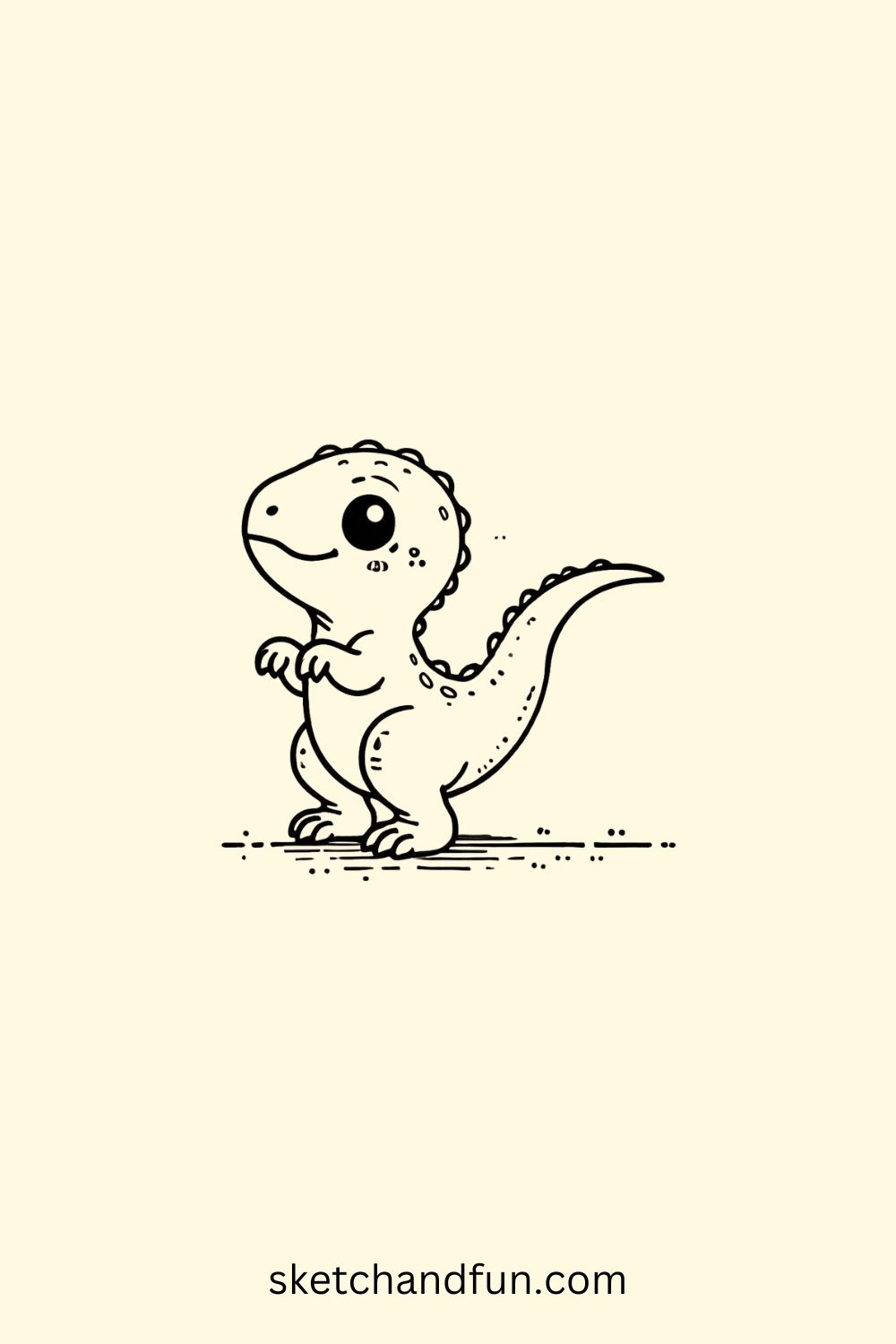 40+ Easy Cute Dinosaur Drawing Ideas - Sketch and Fun