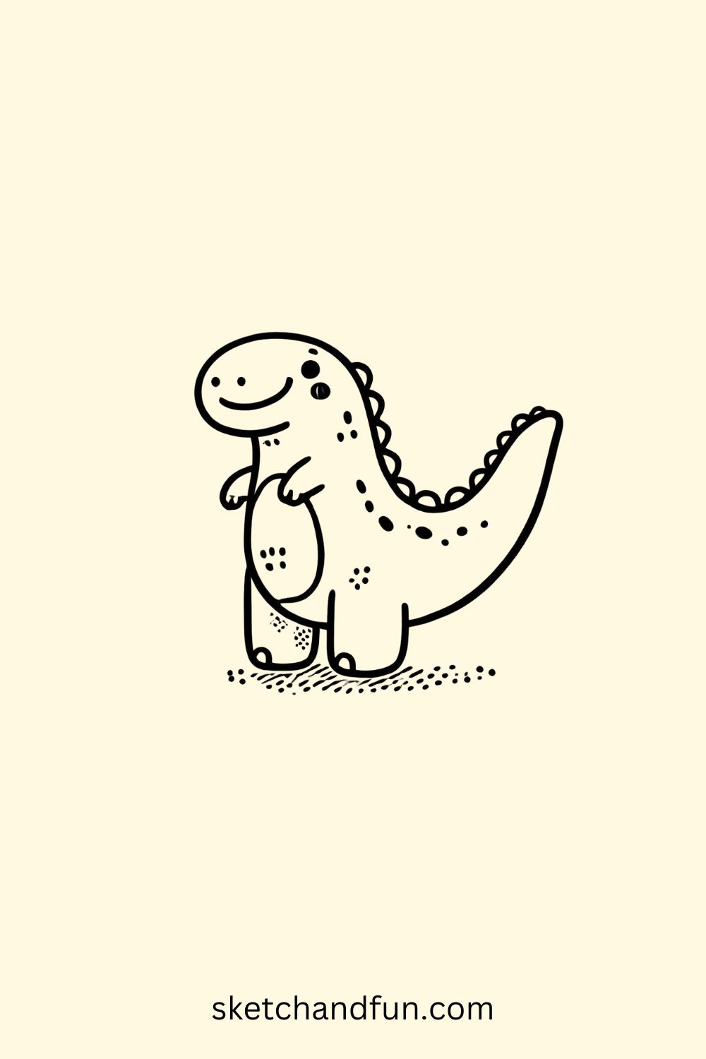 40+ Easy Cute Dinosaur Drawing Ideas - Sketch and Fun