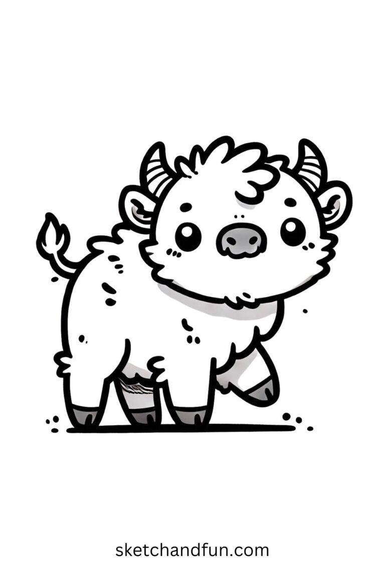 30+ Easy Cute Bison Drawing Ideas - Sketch and Fun