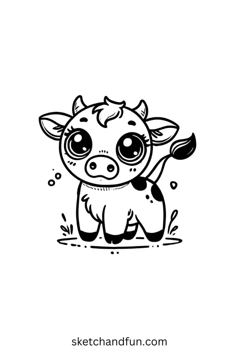 39+ Easy Cute Bull Drawing Ideas - Sketch and Fun