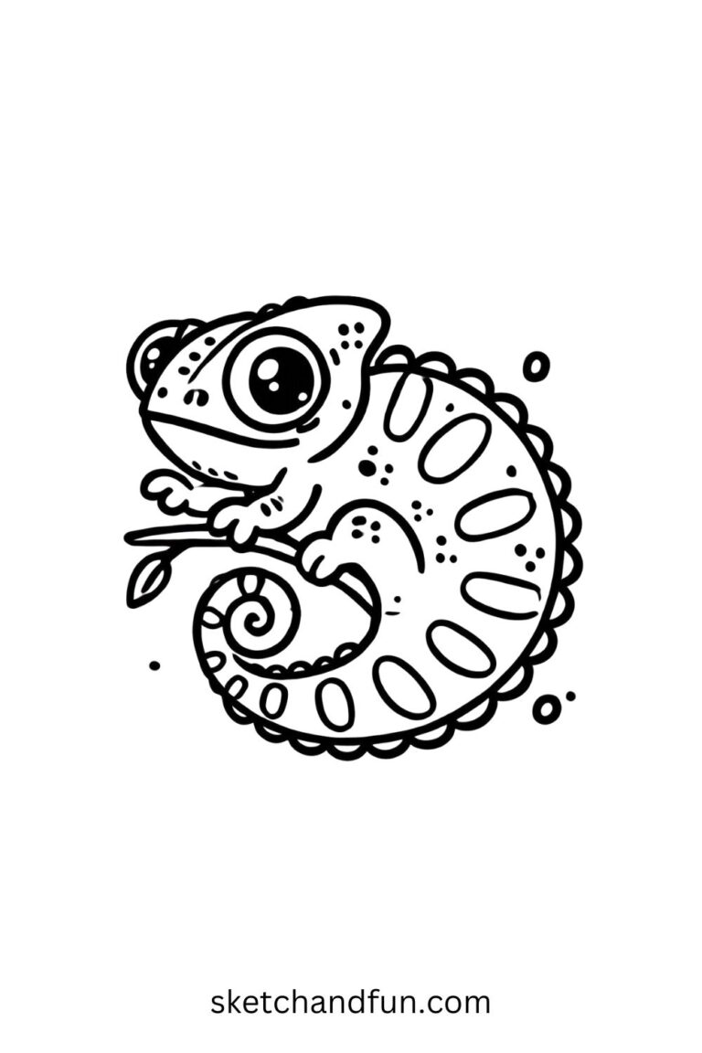 40+ Easy Cute Chameleon Drawing Ideas - Sketch and Fun