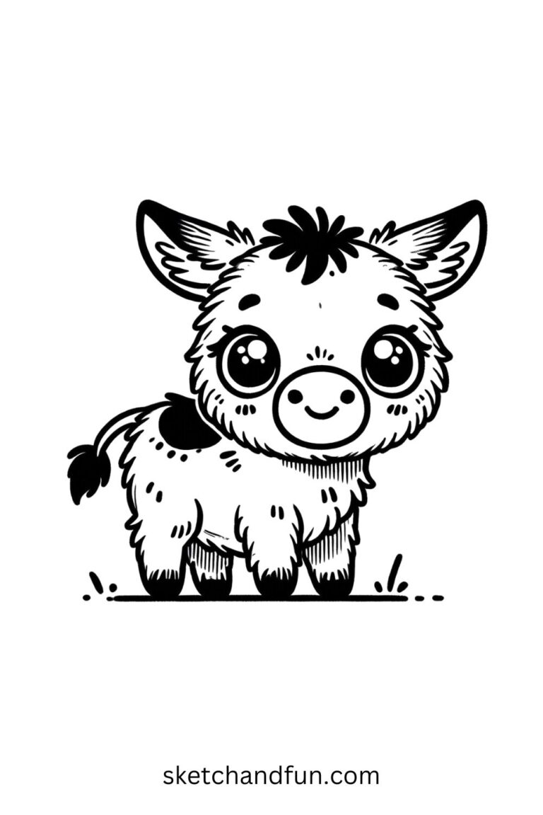 49+ Easy Cute Donkey Drawing Ideas - Sketch and Fun