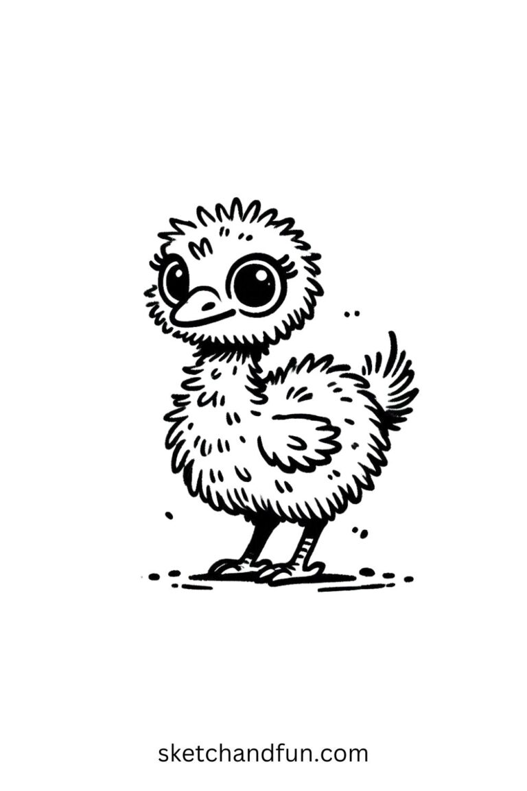 40+ Easy Cute Emu Drawing Ideas - Sketch and Fun