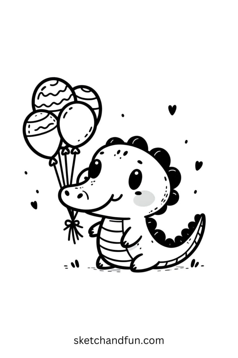 41+ Easy Cute Crocodile Drawing Ideas - Sketch and Fun