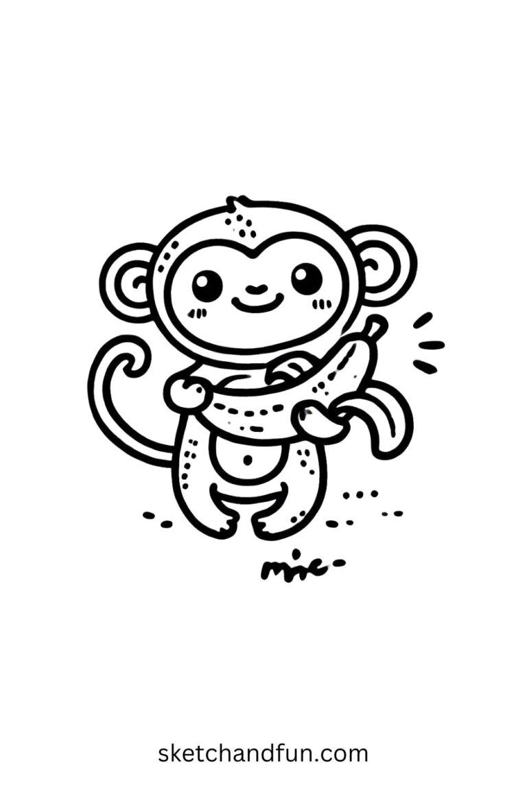 39+ Easy Cute Monkey Drawing Ideas - Sketch and Fun