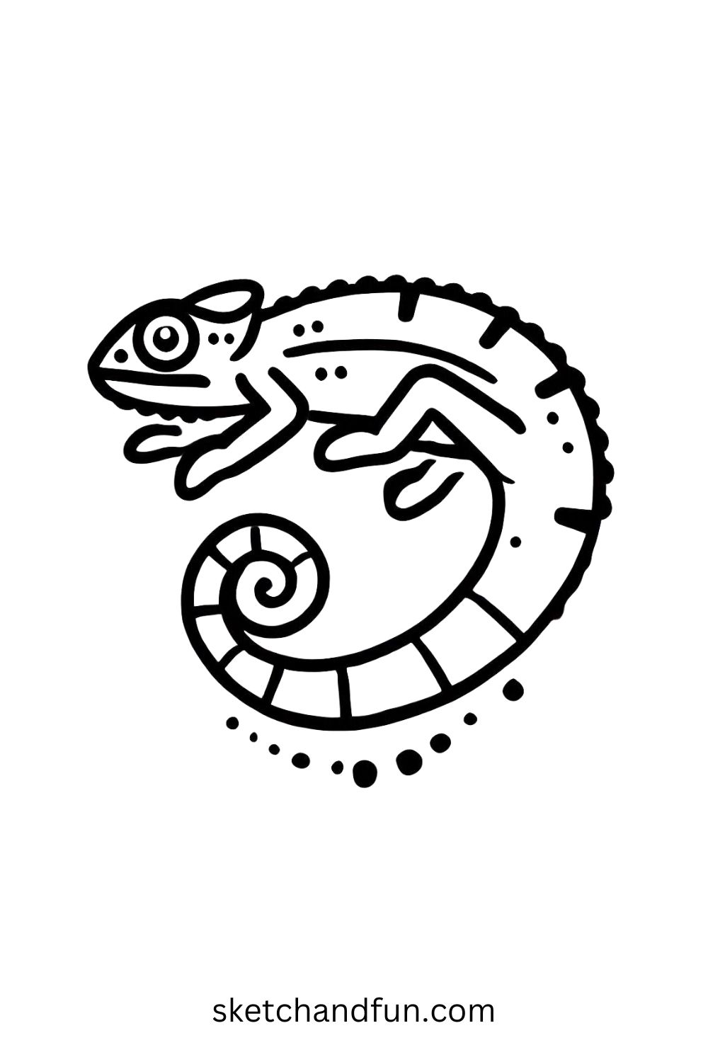 40+ Easy Cute Chameleon Drawing Ideas - Sketch and Fun