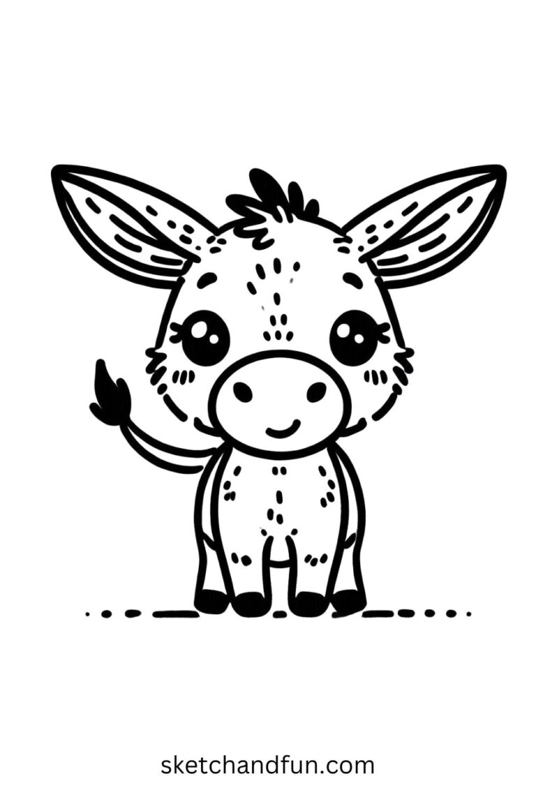 49+ Easy Cute Donkey Drawing Ideas - Sketch and Fun