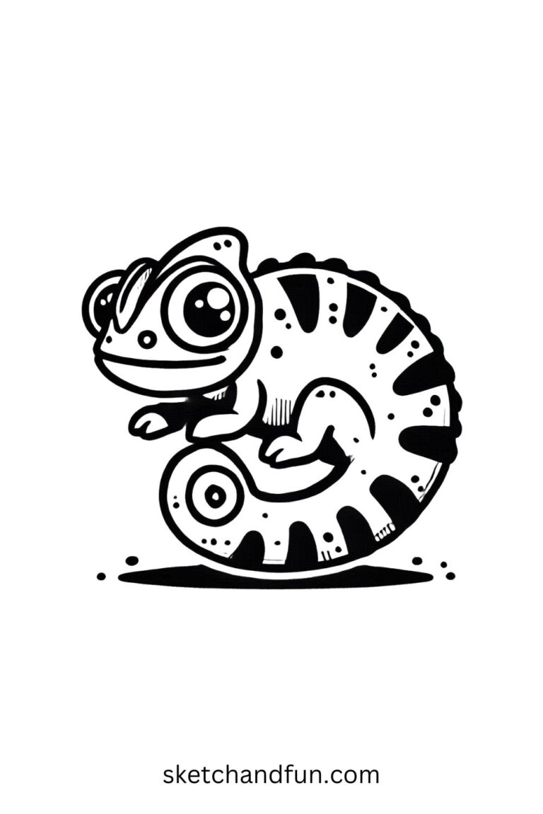 40+ Easy Cute Chameleon Drawing Ideas - Sketch and Fun