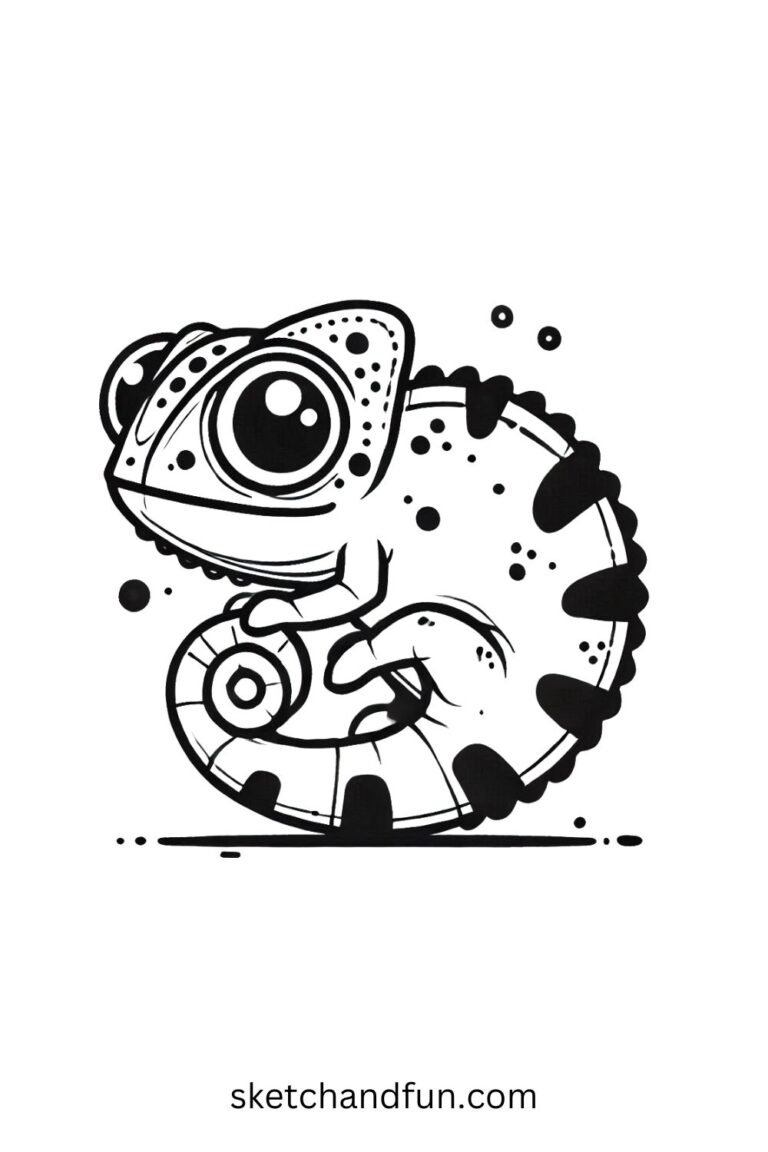 40+ Easy Cute Chameleon Drawing Ideas - Sketch and Fun
