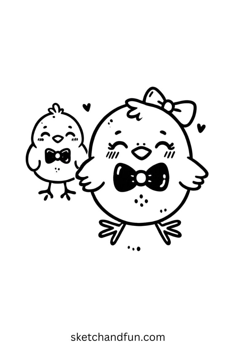 40+ Easy Cute Chicken Drawing Ideas - Sketch and Fun