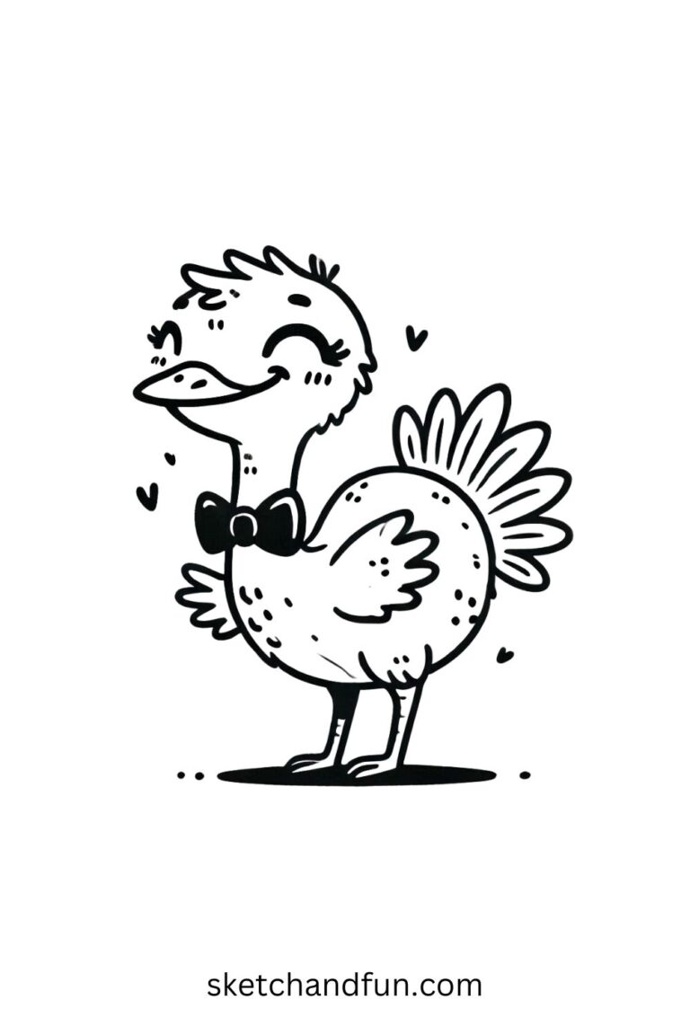 42+ Easy Cool Ostrich Drawing Ideas - Sketch and Fun