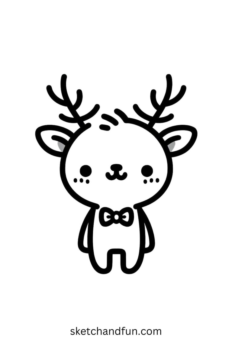 40+ Easy Cute Reindeer Drawing Ideas - Sketch and Fun