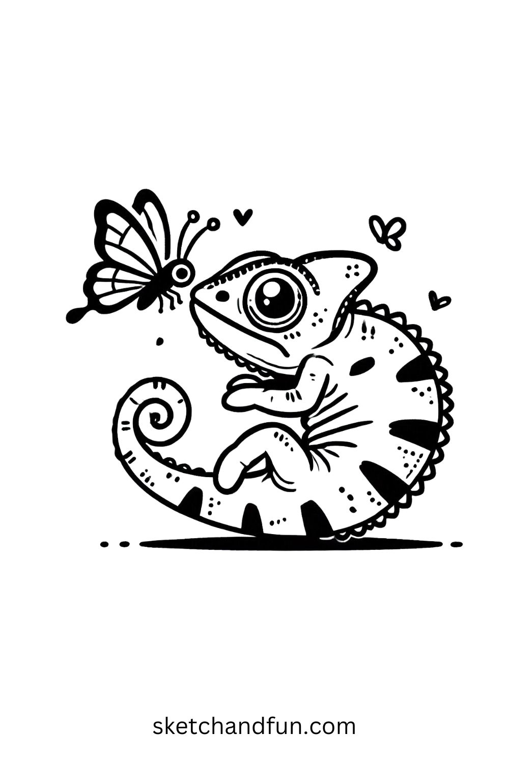40+ Easy Cute Chameleon Drawing Ideas - Sketch and Fun