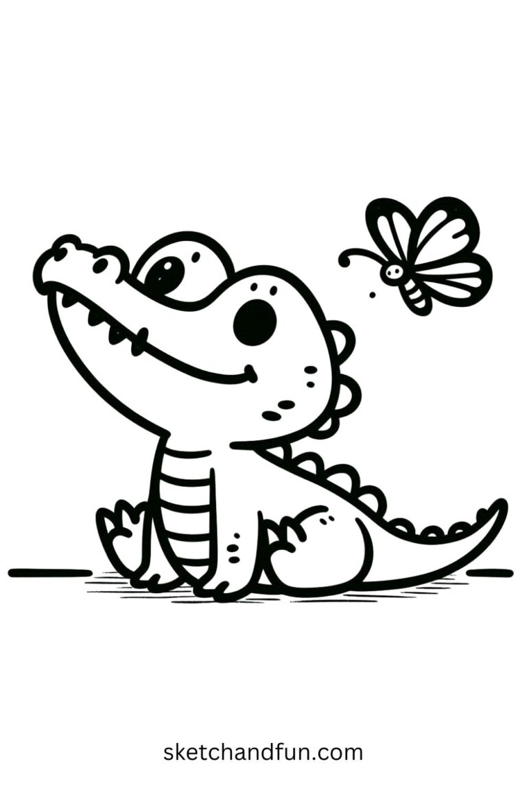 41+ Easy Cute Crocodile Drawing Ideas - Sketch and Fun