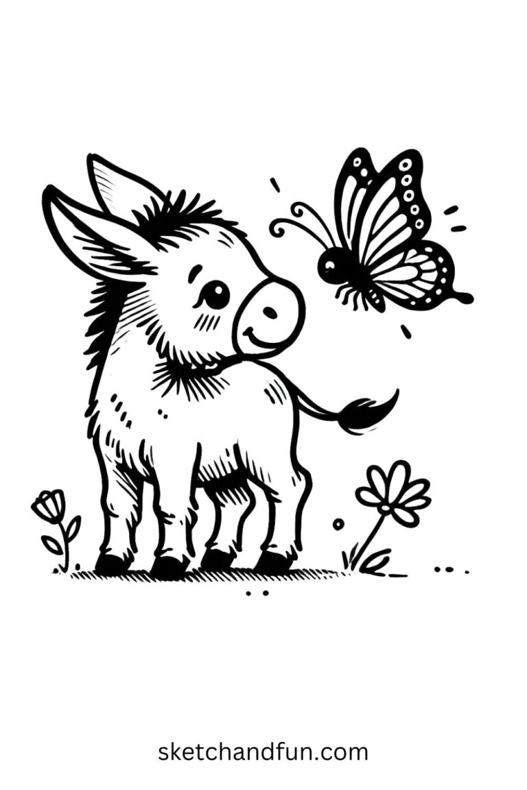 49+ Easy Cute Donkey Drawing Ideas - Sketch and Fun