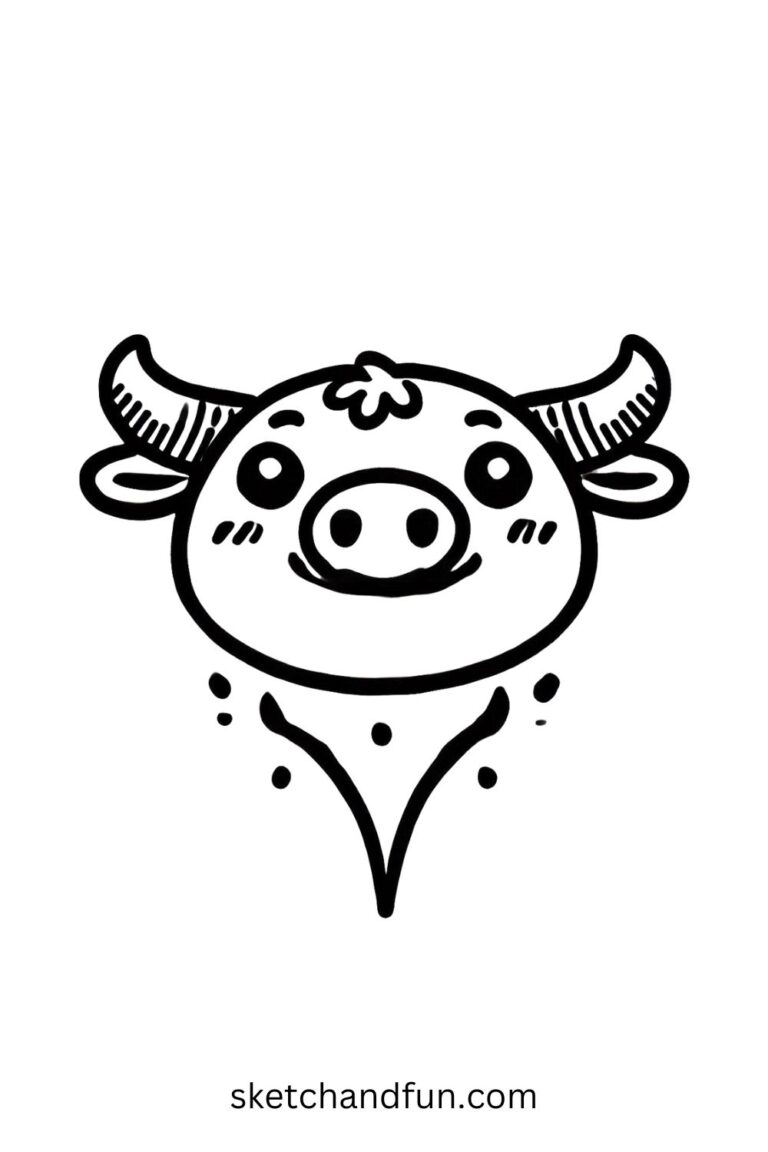 39+ Easy Cute Bull Drawing Ideas - Sketch and Fun