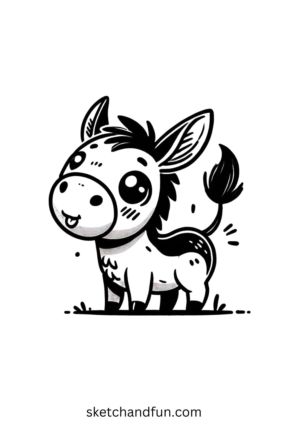 49+ Easy Cute Donkey Drawing Ideas - Sketch and Fun