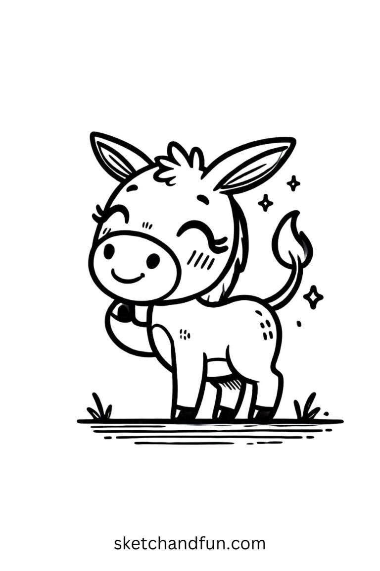 49+ Easy Cute Donkey Drawing Ideas - Sketch and Fun