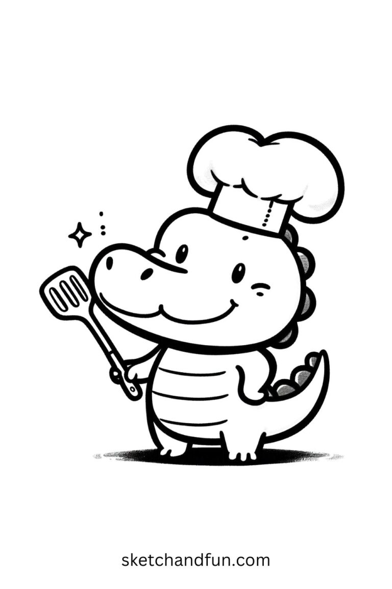 41+ Easy Cute Crocodile Drawing Ideas - Sketch and Fun
