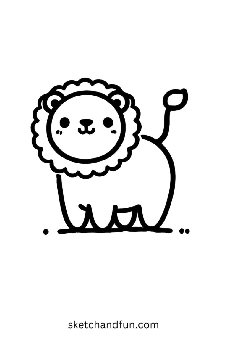 40+ Easy Cute Lion Drawing Ideas - Sketch and Fun
