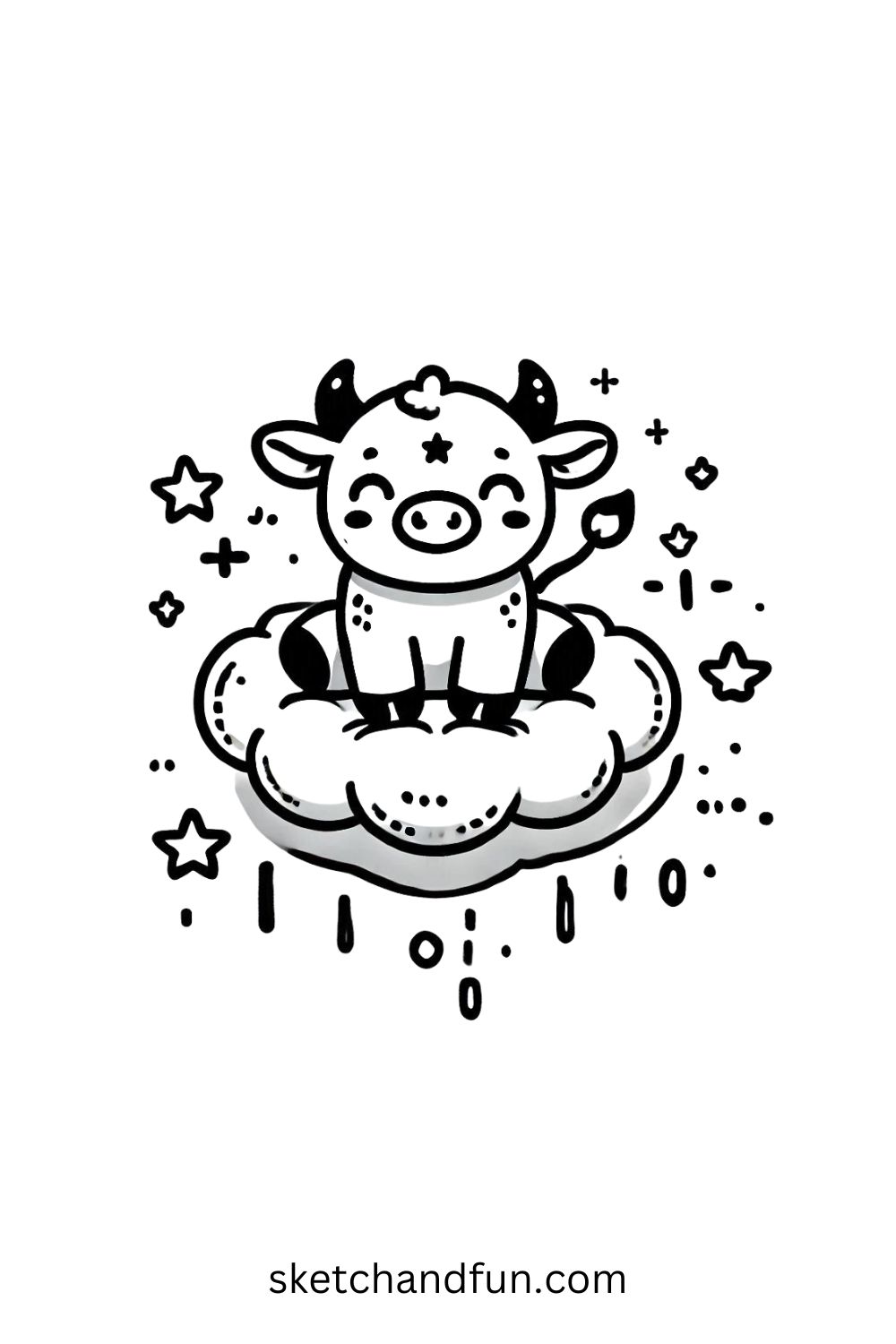 39+ Easy Cute Bull Drawing Ideas - Sketch and Fun