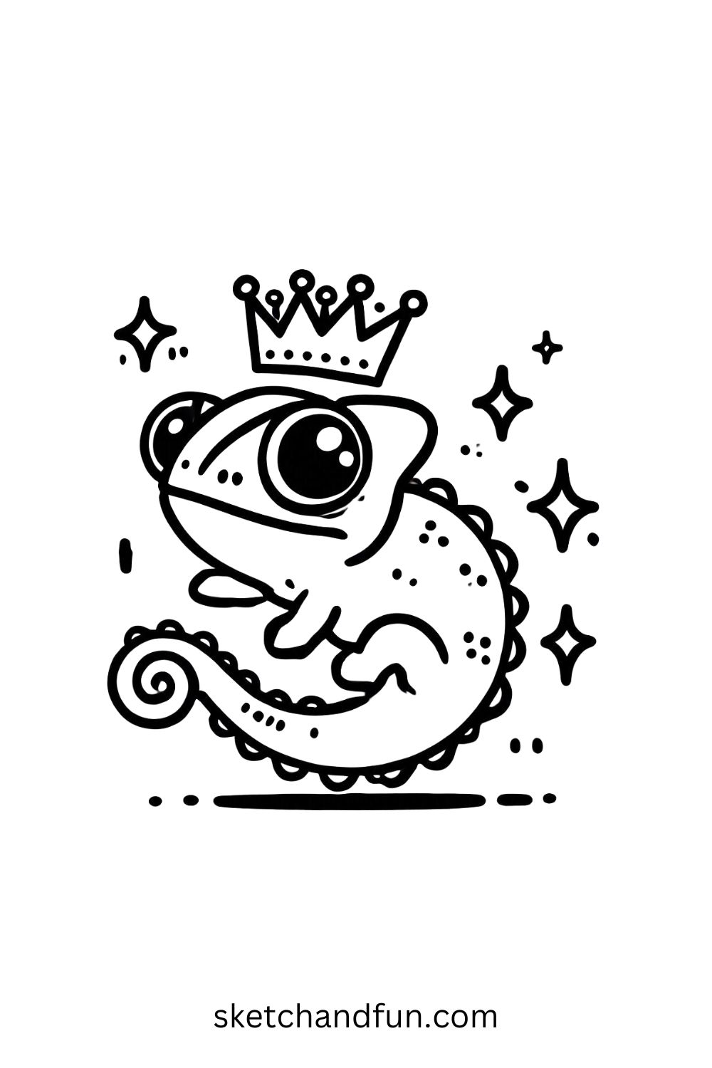 40+ Easy Cute Chameleon Drawing Ideas - Sketch and Fun