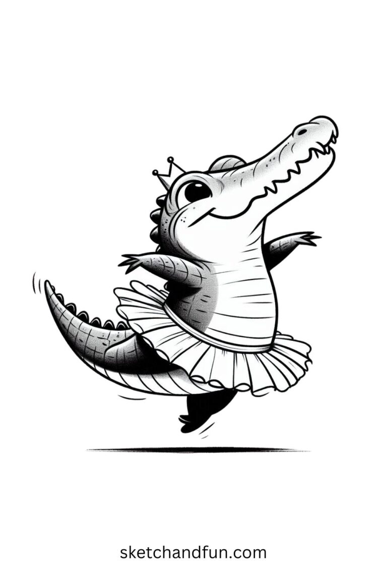 41+ Easy Cute Crocodile Drawing Ideas - Sketch and Fun