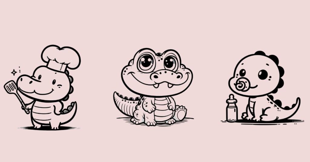 41+ Easy Cute Crocodile Drawing Ideas - Sketch and Fun