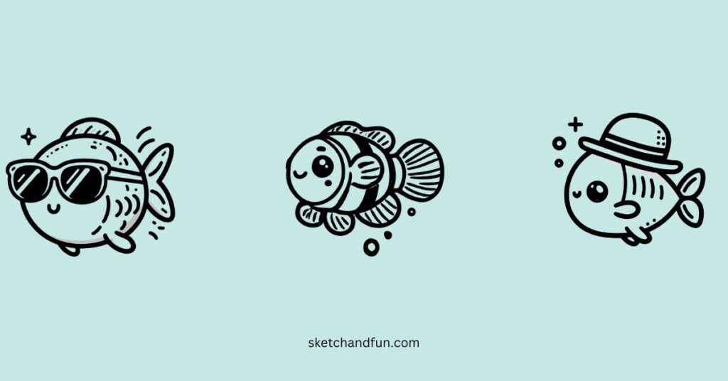 40+ Easy Cute Fish Drawing Ideas - Sketch and Fun
