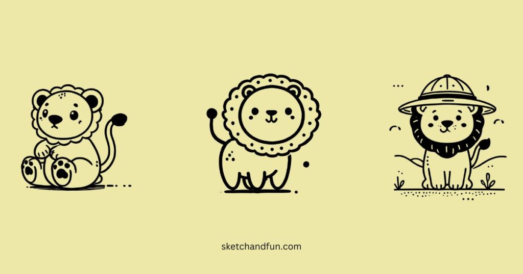 40+ Easy Cute Lion Drawing Ideas - Sketch and Fun