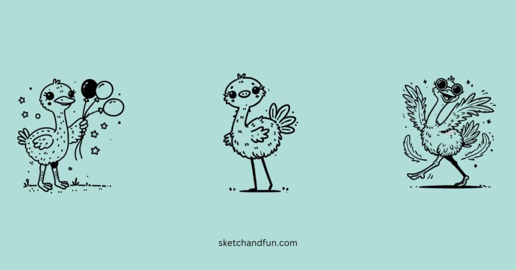 42+ Easy Cool Ostrich Drawing Ideas - Sketch and Fun